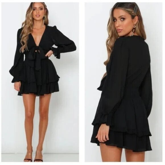 Hello Molly | Dresses | Hello Molly Lost Somebody Mini Dress Black Long ...